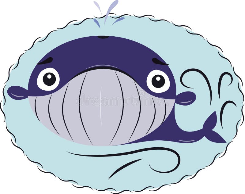 Happy whale stock vector. Illustration of aquatic, poaching - 58581293