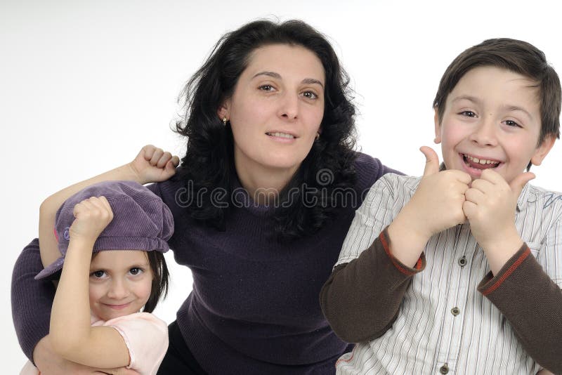 Happy white family smiling stock image. Image of girl - 19253723