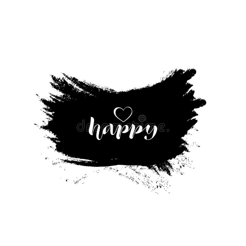 Happy Text, Hand Lettering. Vector Illustration Stock Vector ...