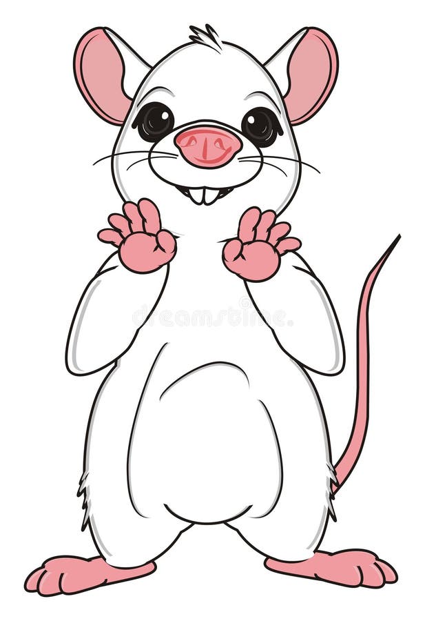 Happy white mouse stock illustration. Illustration of labyrinth - 90262468