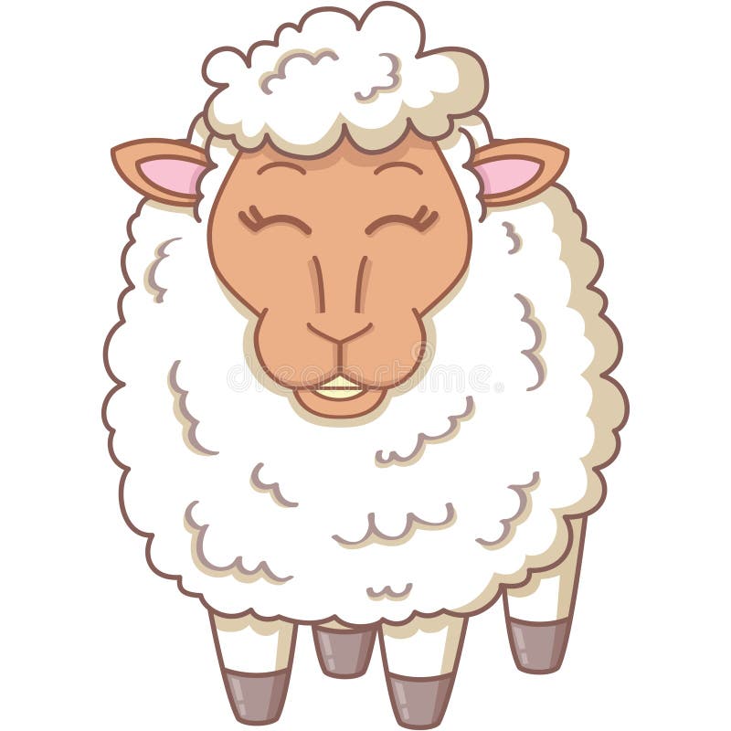 Happy white sheep stock vector. Illustration of cartoon - 26235399