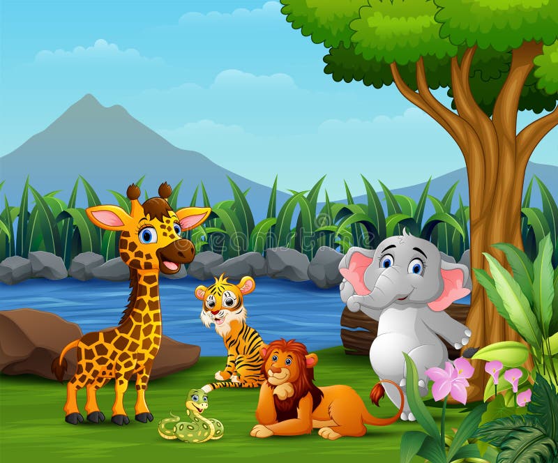 Happy animal cartoon stock vector. Illustration of donkey - 70480578