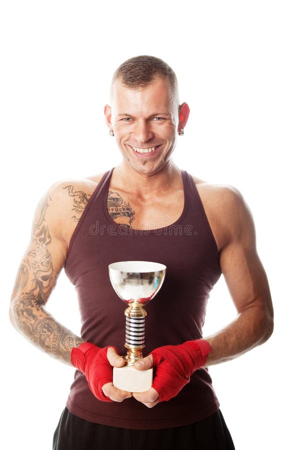 Happy winner stock photo. Image of tattoo, championship - 10782604