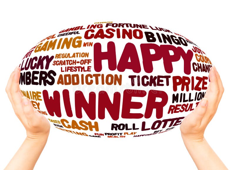 Happy Winner Word Cloud Hand Sphere Concept Stock Illustration ...