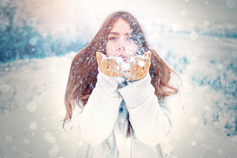 Happy Winter Girl. Cute Girl in Winter. Winter Holidays Concept ...