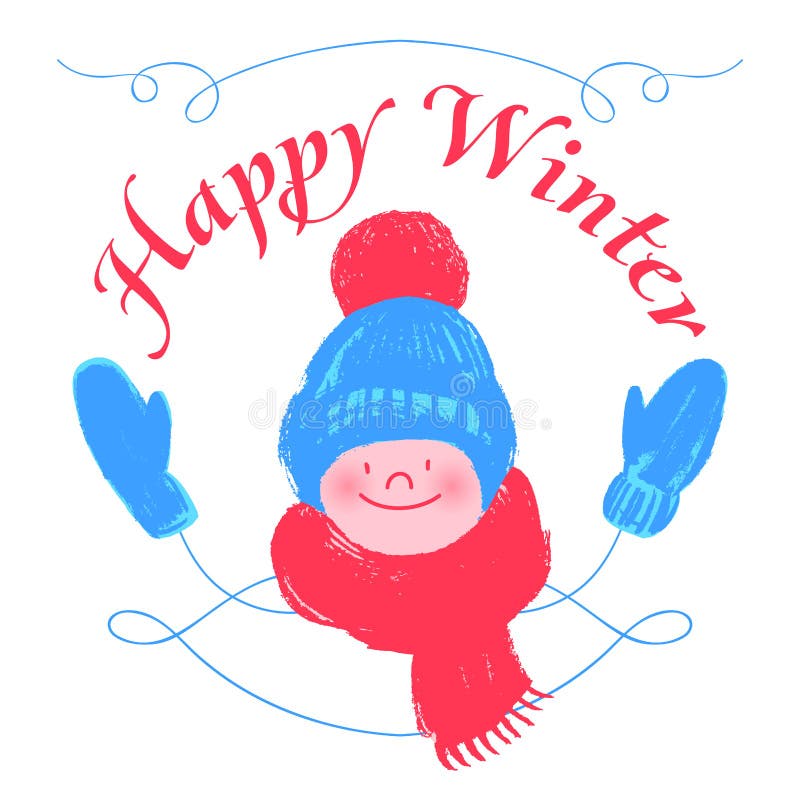 Happy Winter. Vector Illustration Stock Vector - Illustration of ...