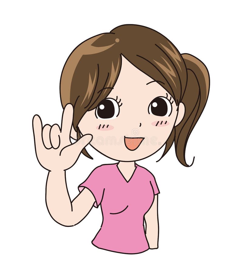 International Sign Language - I Love You Woman Stock Vector ...