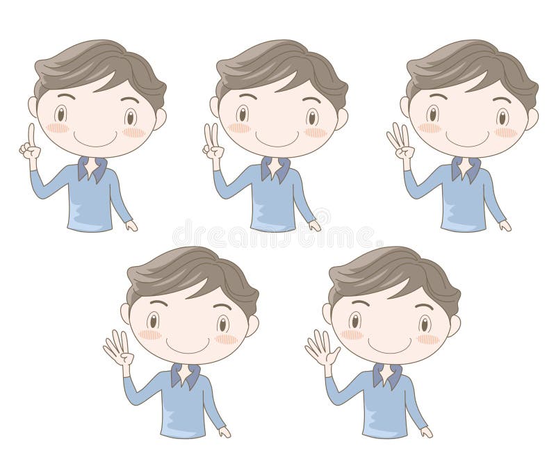 International Sign Language, Number Set Man Stock Vector - Illustration ...