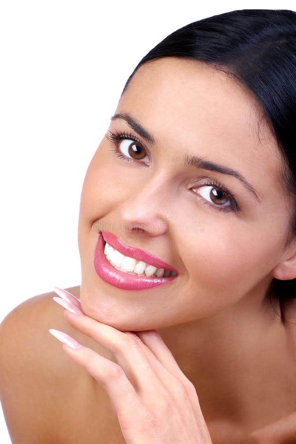 Beautiful Smiling Face stock image. Image of hand, happy - 5489373