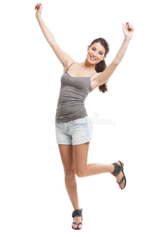 Happy woman stock image. Image of friendly, background - 27421179