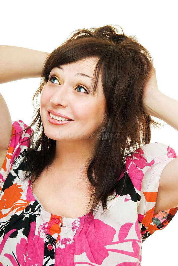 Happy woman stock image. Image of alluring, model, joyous - 9827051