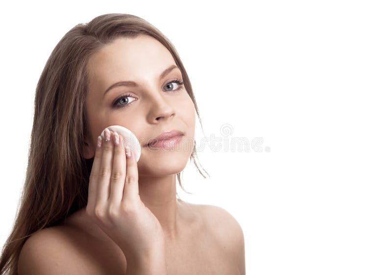 Happy Woman Caring about Her Face Stock Image - Image of girl, smile ...