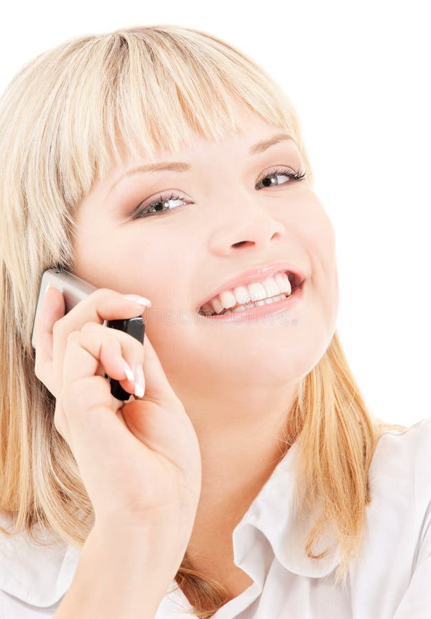 Happy Woman with Cell Phone Stock Photo - Image of happy, face: 41337070
