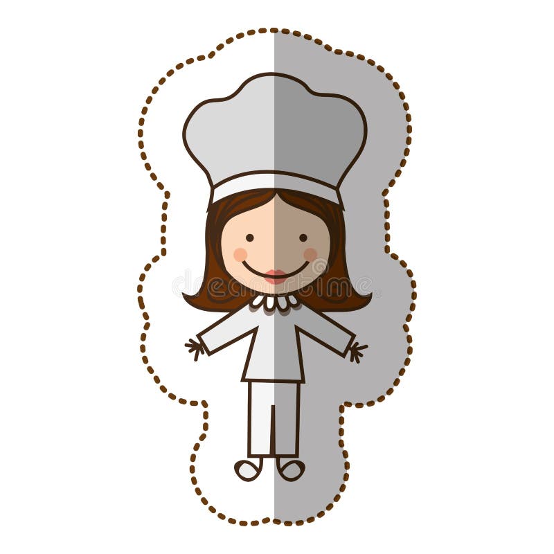 Happy woman chef icon stock illustration. Illustration of working ...