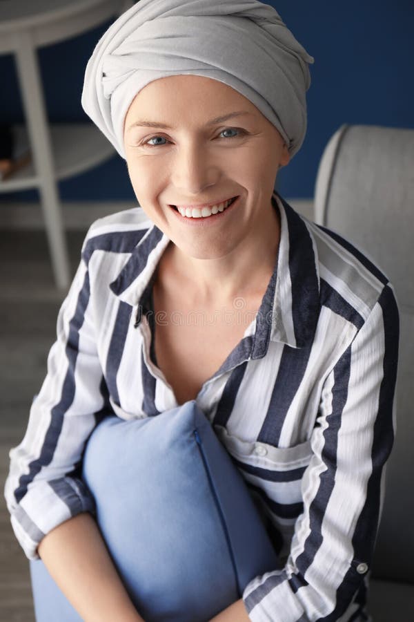 Happy Woman after Chemotherapy at Home Stock Photo - Image of overcome ...