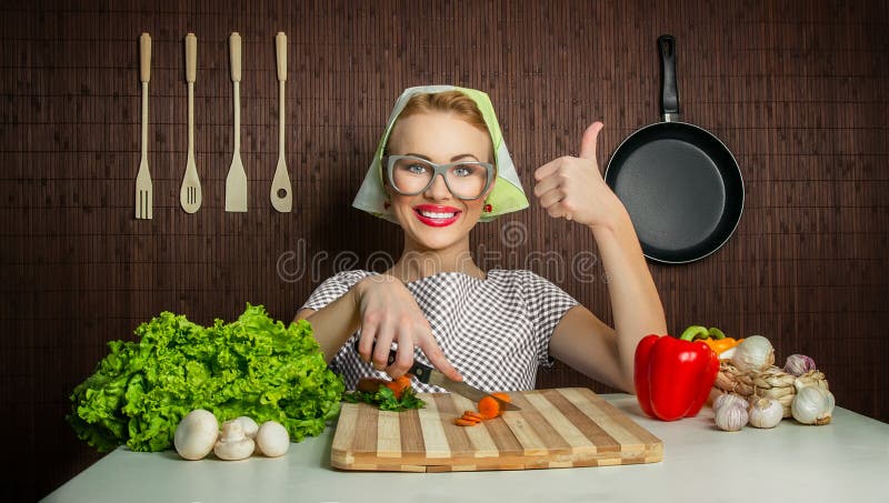 Happy woman cook stock photo. Image of close, rural, food - 29198884