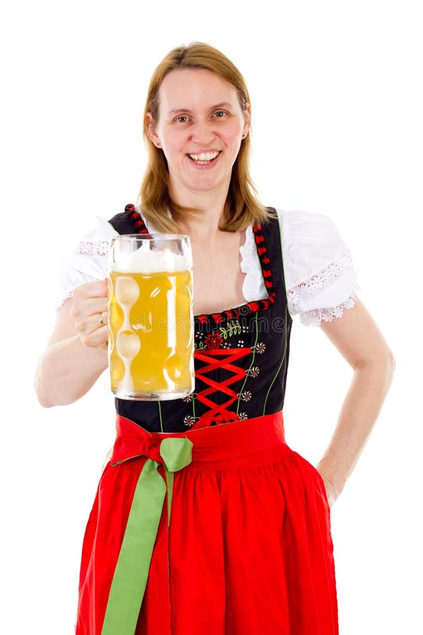 Happy Woman Drinking Delicious Beer Stock Image - Image of dose, green ...