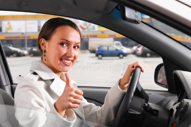 Happy Driver is Showing a Thumb Stock Image - Image of copy, good: 17208399
