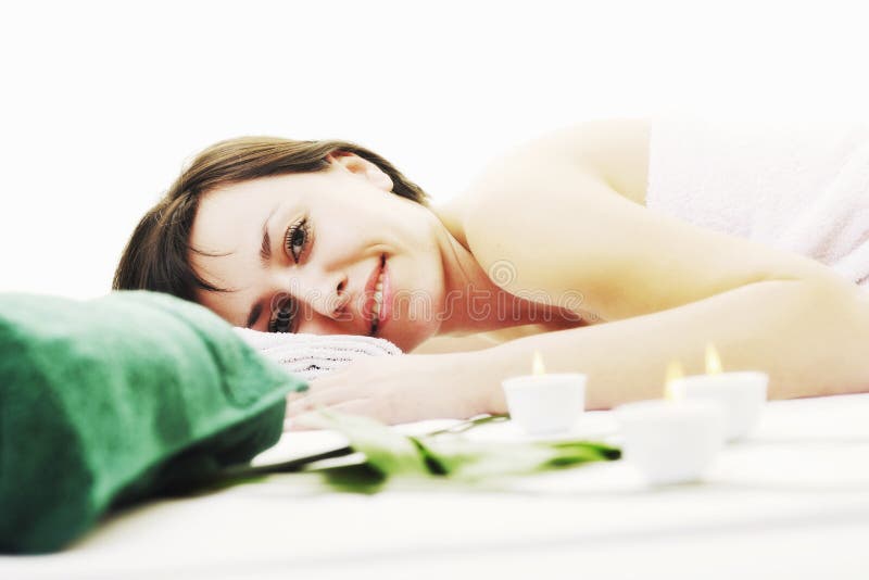 Happy Woman Enjoy Back Massage Stock Image - Image of back, lady: 13237751