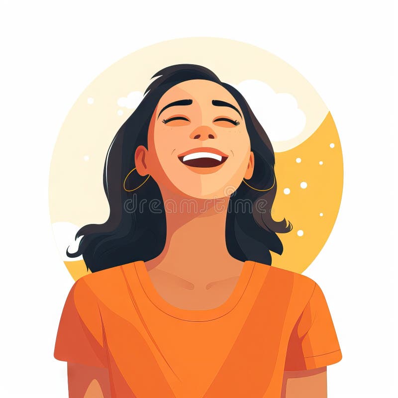 Happy Woman in Flat Minimalistic Animation AI Generated Stock ...