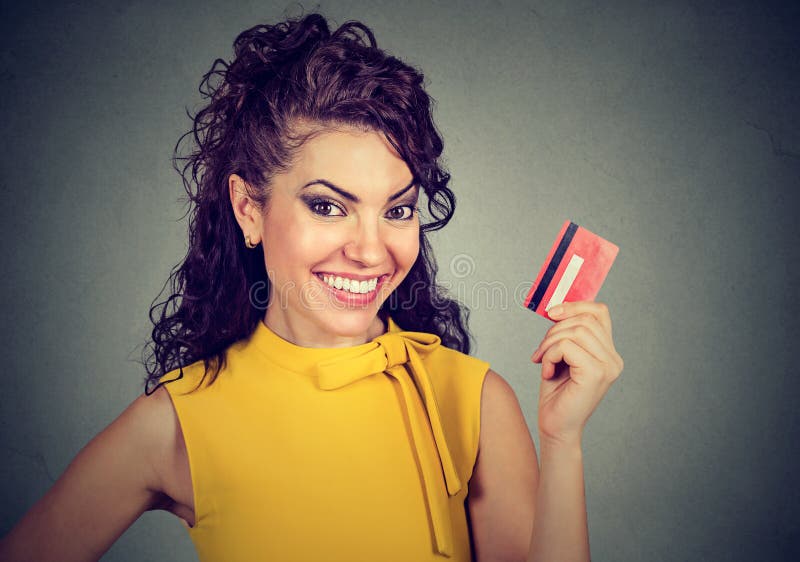 Happy Woman Holding Credit Card Stock Photo - Image of female, credit ... Happy Woman Holding Credit Card Stock Photo - Image of female, credit ...