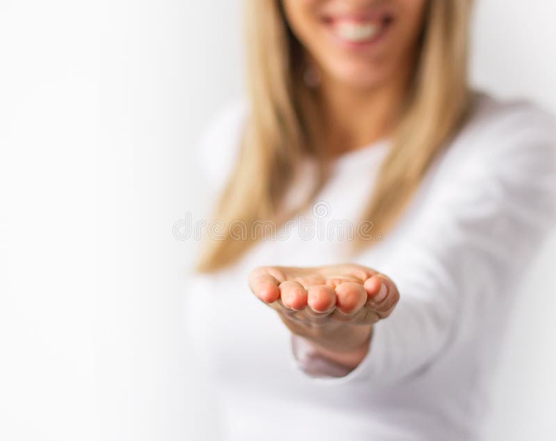 Kid with empty hand open stock image. Image of person - 14358093