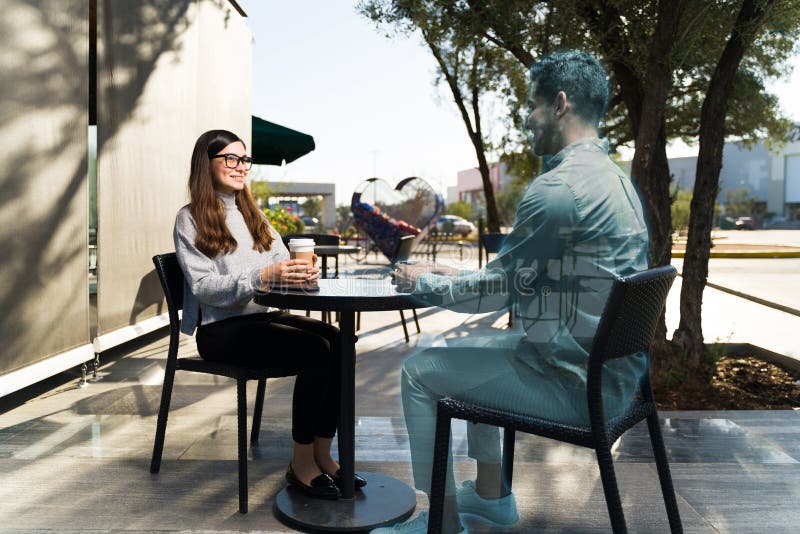 Happy Woman in an Immersive Simulation Stock Image - Image of glasses ...