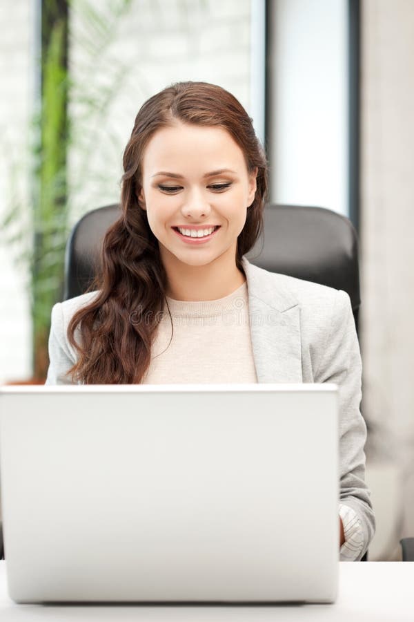 Woman Using Laptop Computer Stock Image - Image of good, face: 27995067