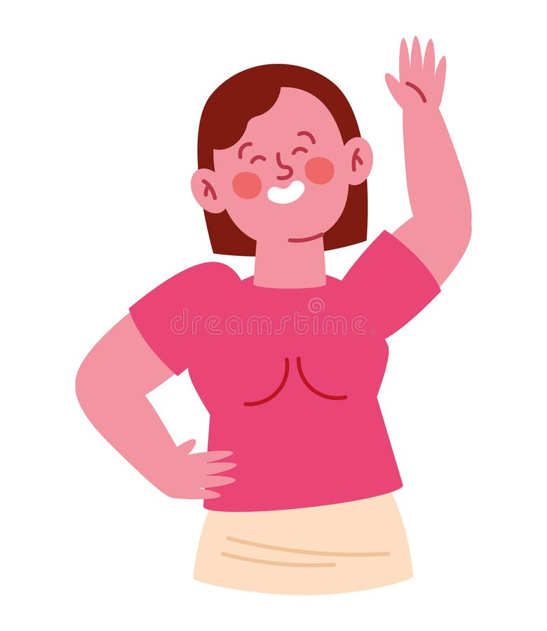 Happy Woman and Left Handed Up Stock Vector - Illustration of hander ...