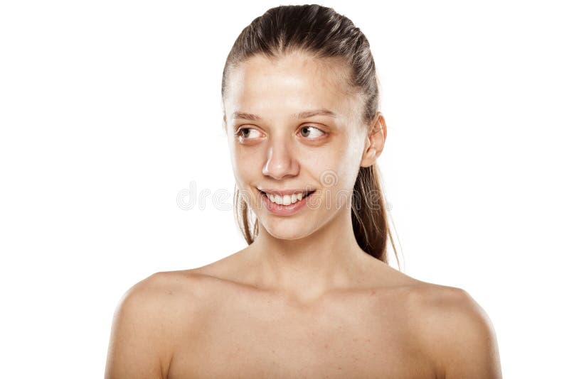 Happy Woman without Make Up Stock Photo - Image of portrait, health ...