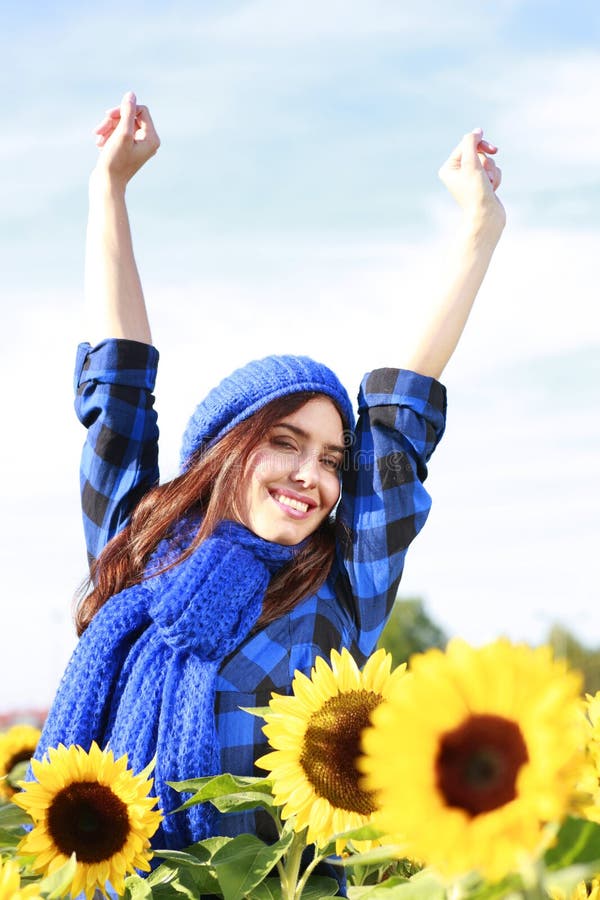 Happy woman outdoor stock photo. Image of happy, arms - 37828030