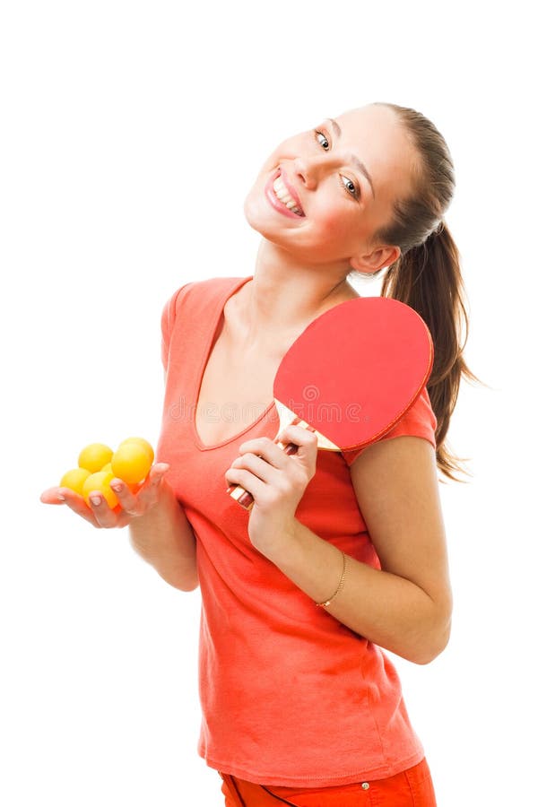 Female Tabne Tennis Player Ready To Serve Stock Photo - Image of female ...