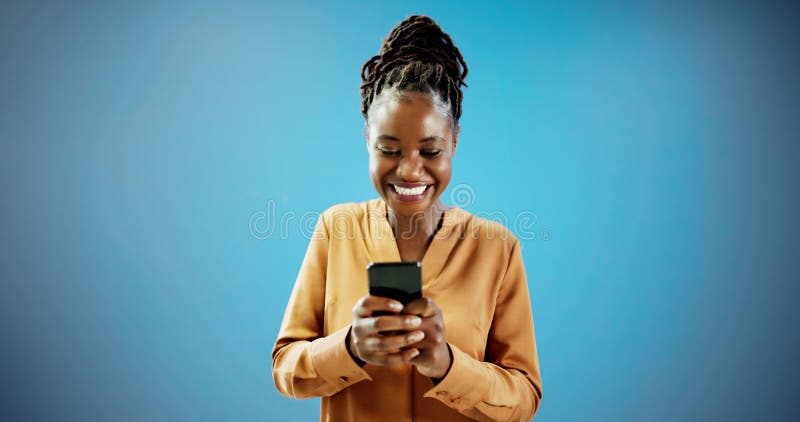 Happy Woman Portrait with Mobile Phone Stock Photo - Image of talking ...