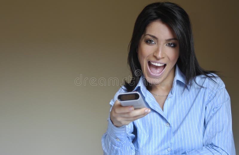 Operator woman in phone stock image. Image of cream, call - 3141933