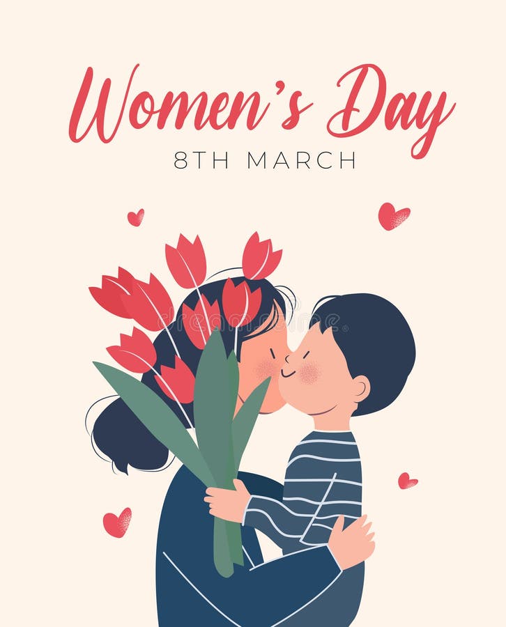 Happy Woman S Day 8 March Vector Illustration Stock Vector ...