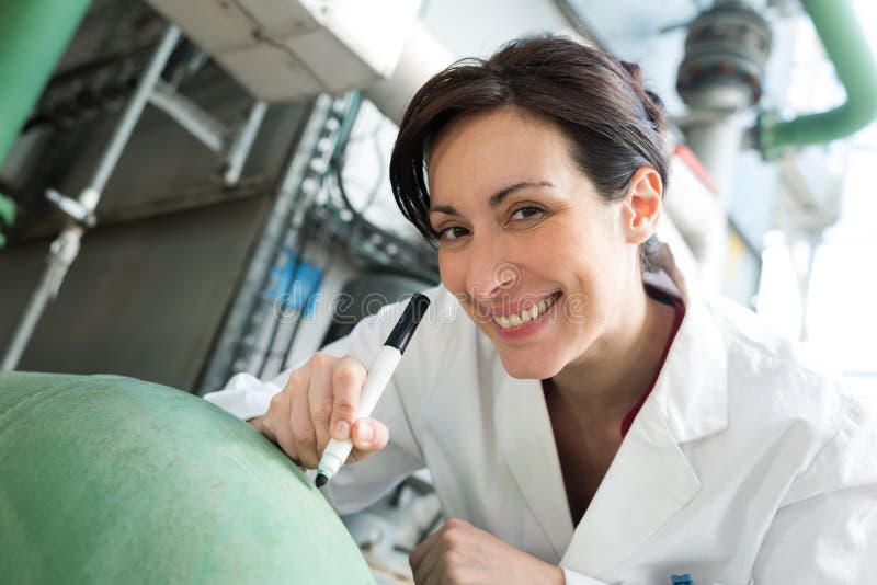 Happy Scientist with Glass Flask Stock Image - Image of portrait ...