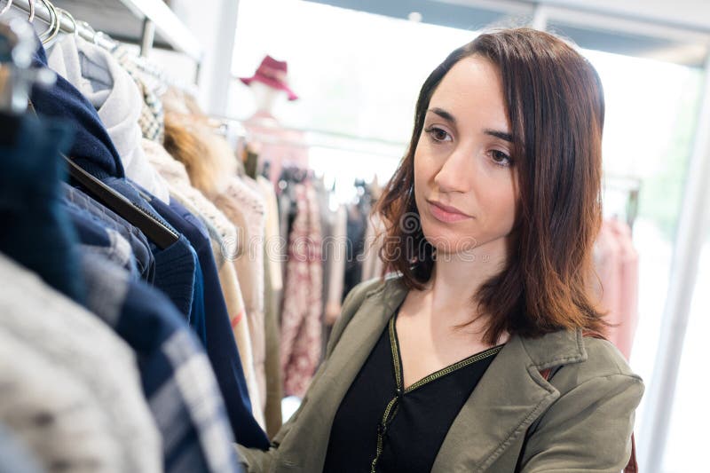 Happy Woman Shopping for Clothes Stock Photo - Image of mall, person ...