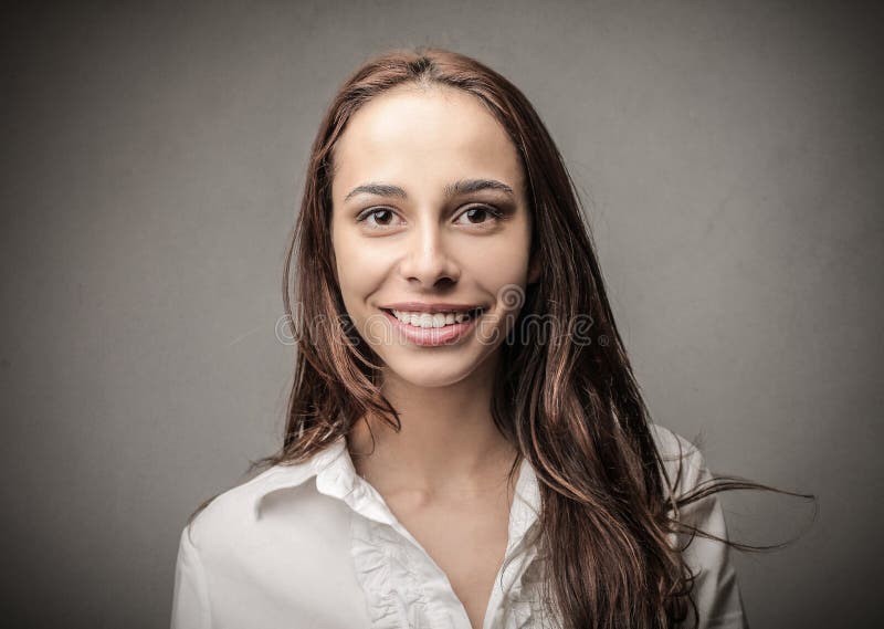 Happy woman smiling stock image. Image of crack, hispanic - 46719757