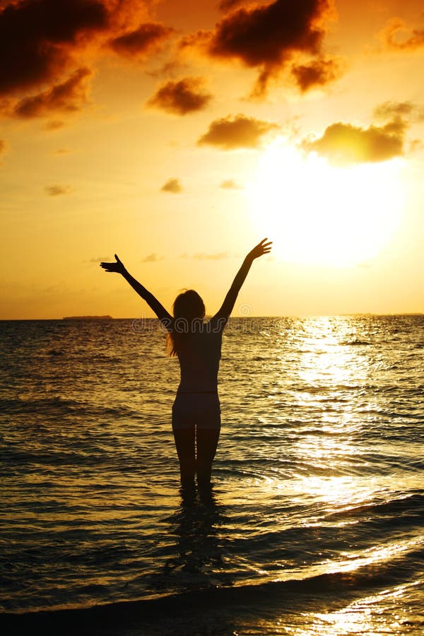 Sunset woman stock photo. Image of evening, human, resort - 29878178