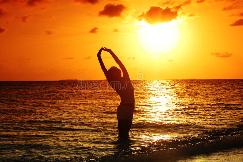 Sunset woman stock image. Image of happy, romantic, life - 29878207