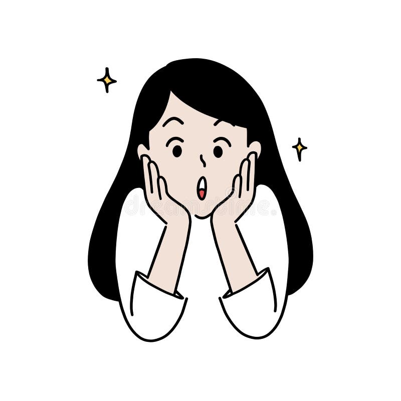 Woman With Surprised Expression Stock Vector - Illustration of fright ...