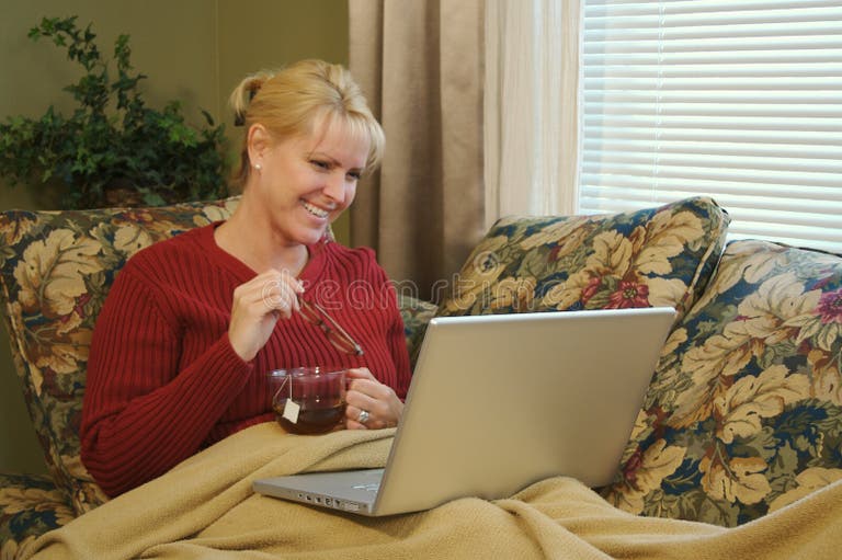 Happy Woman Using Laptop stock image. Image of professional - 2763547
