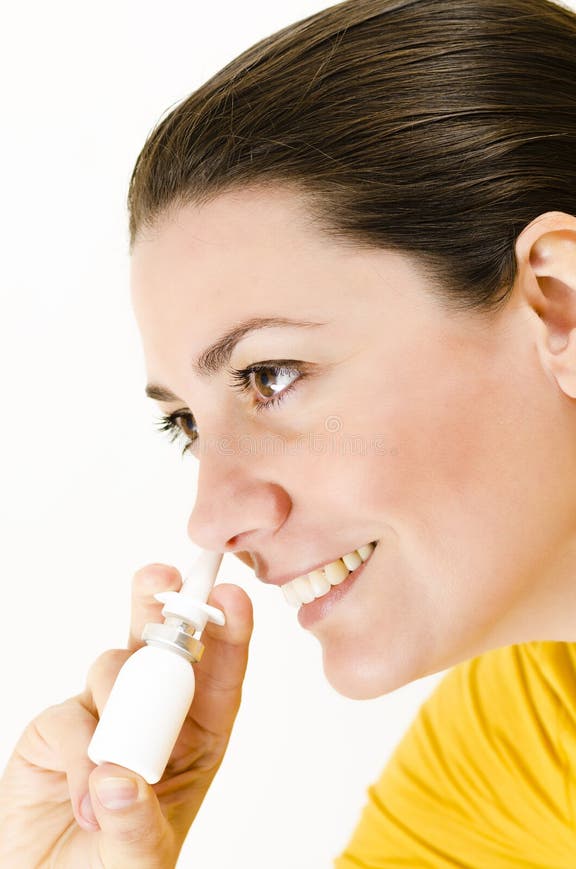 Nasal Spray stock image. Image of angina, face, drug - 29930975