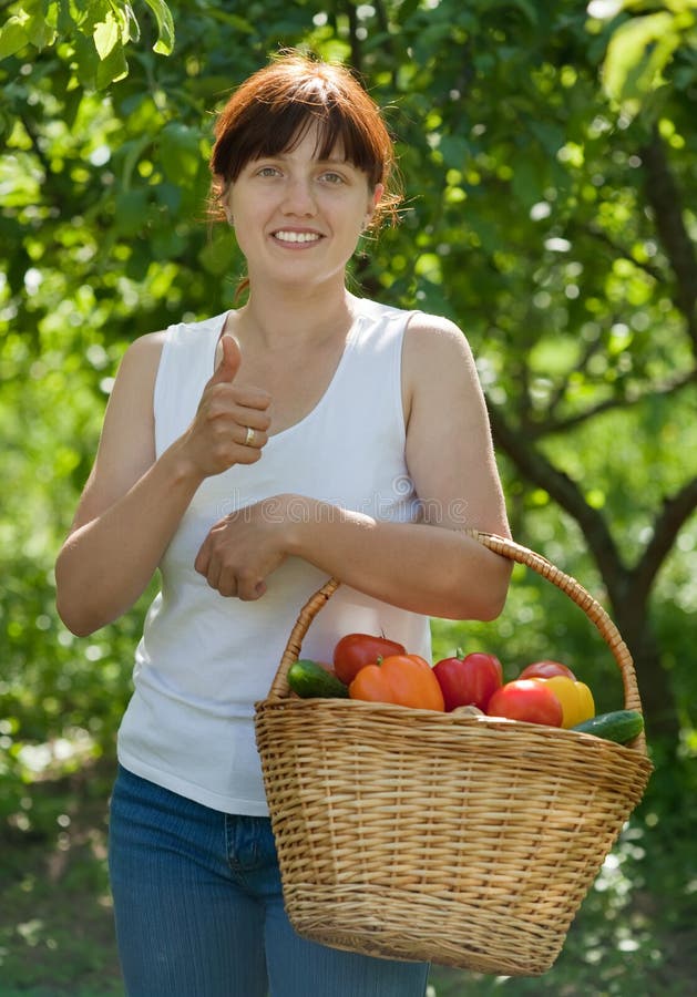 Happy Woman with Vegetables Stock Image - Image of tomato, lifestyle ...