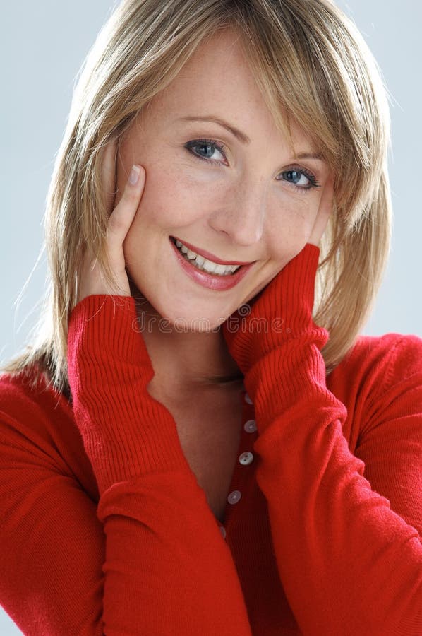 Happy women stock image. Image of nice, girl, face, sweater - 2839549