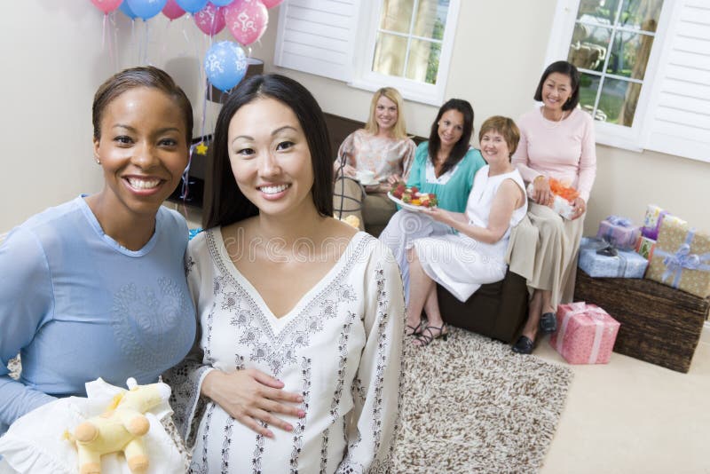 Happy Women at a Baby Shower Stock Image - Image of aged, home: 29653571