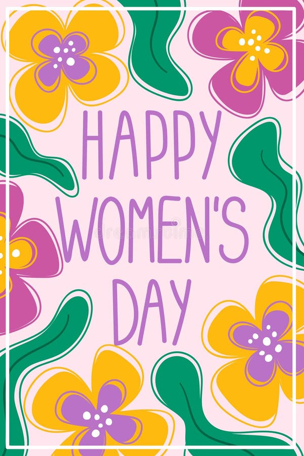 Happy Women Day Holiday Postcard Stock Vector - Illustration of design ...