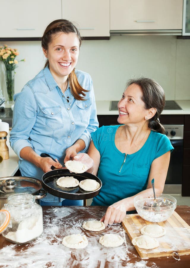 Happy Women Making Pies Stock Photos - Free & Royalty-Free Stock Photos ...