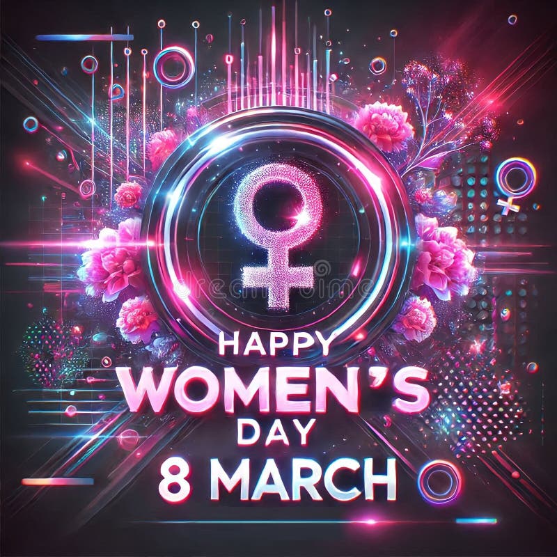Happy Women S Day 8 March Design in Pink Stock Illustration ...