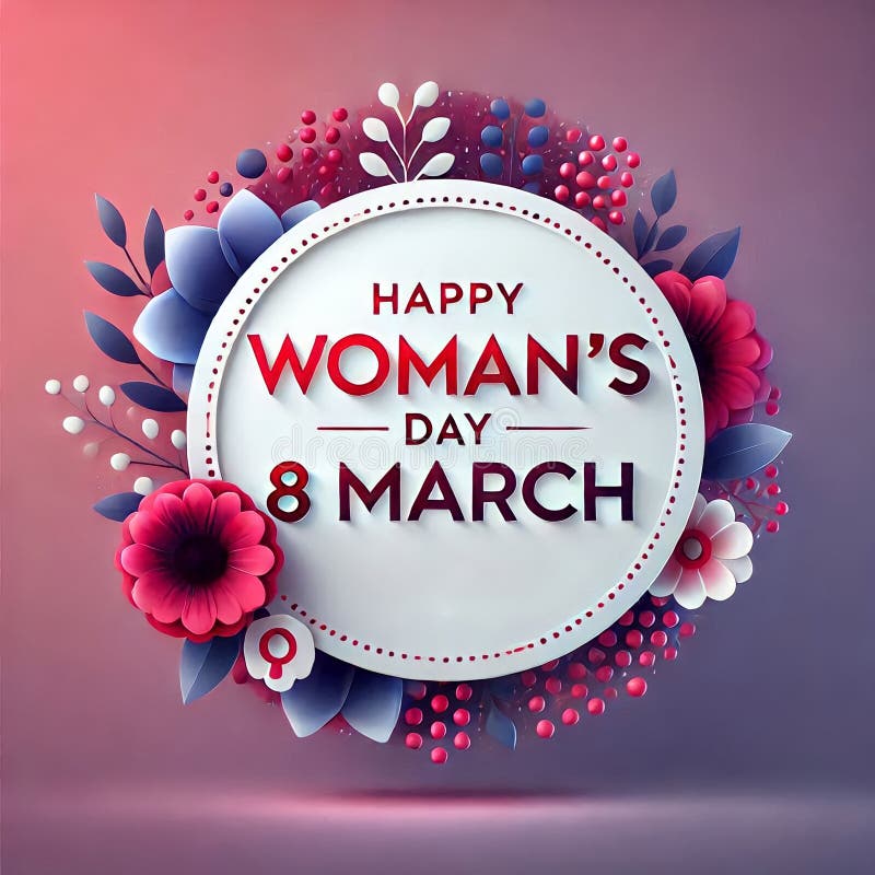 Happy Women S Day 8 March Logo Design Stock Illustration - Illustration ...